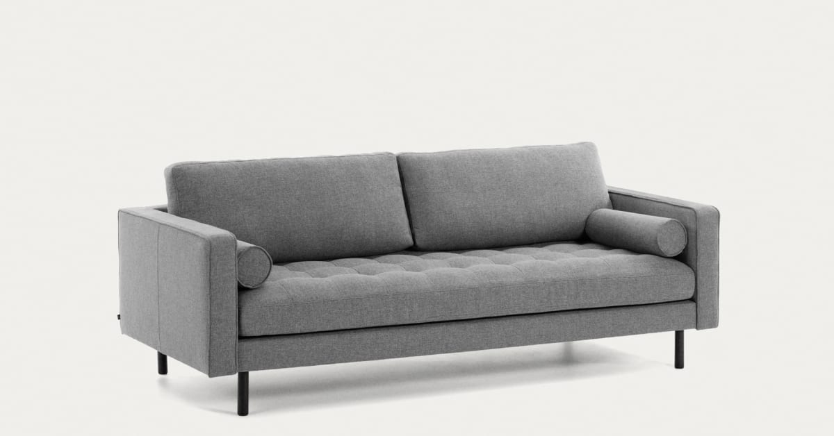 Dark grey 3-seater Debra sofa 222 cm | Kave Home Switzerland