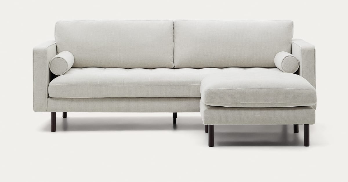 Debra 3-seater sofa with pearl chenille footrest and wenge finished ...