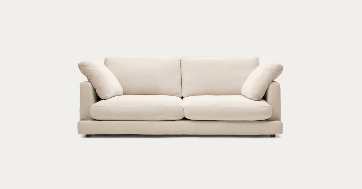 Canapé Gala 3 places en chenille beige 210 cm – Certifié FSC Mix Credit ...