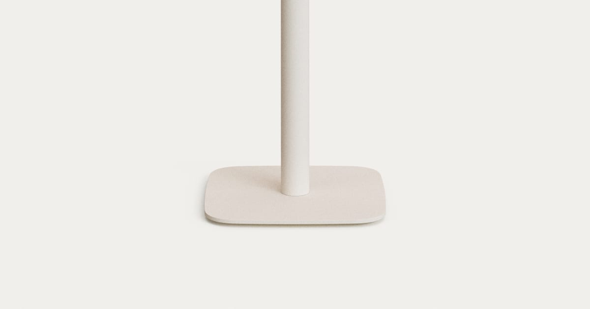 Table haute ronde d'extérieur Dina blanco avec pied en métal et ...