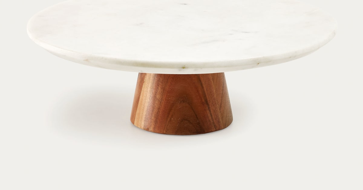 Cinderella white marble cake plate | Kave Home