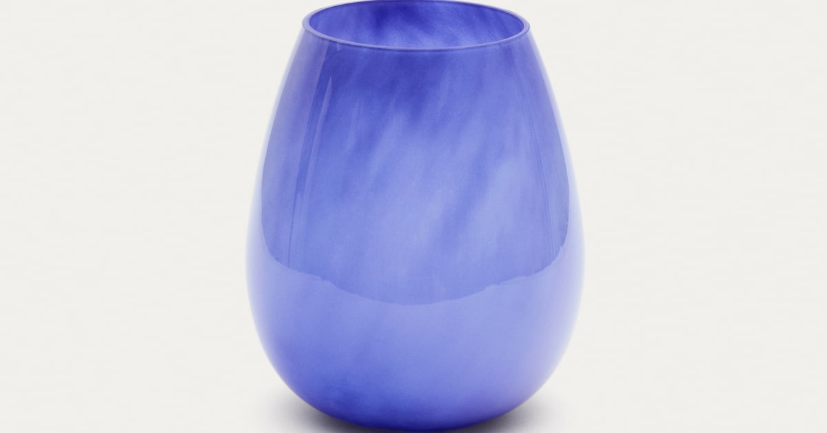 Kelse blue glass vase 26 cm | Kave Home Great Britain