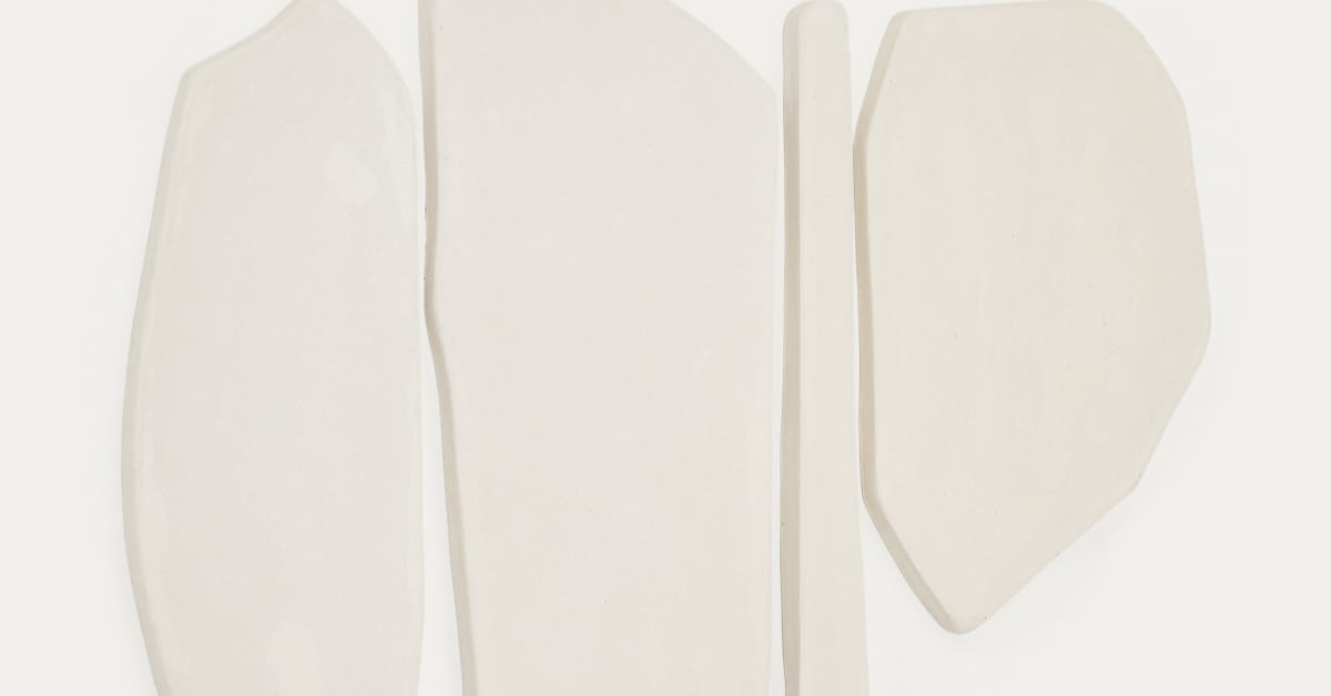 Siluna set of 4 wall panels in white papier-mâché | Kave Home Great Britain