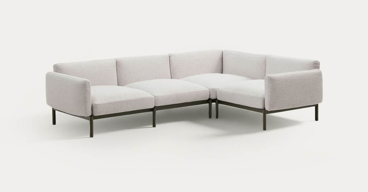 Sofá modular rinconero exterior Sorells 5 plazas tapizado beige ...