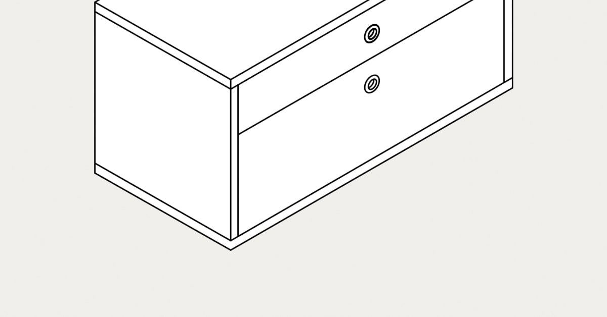 Cómoda dupla Krea suspensa 2 filas 2 gavetas 540x880-1031 mm | Kave ...