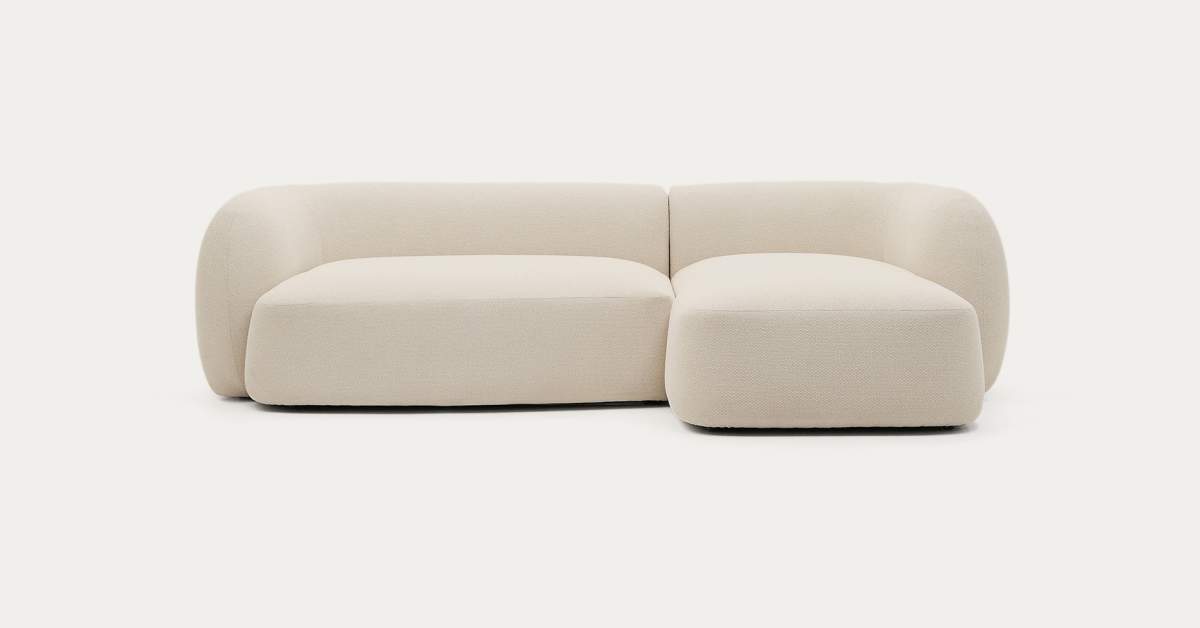 Sofá modular Martina 3 plazas de chenilla con chaise longue derecho ...