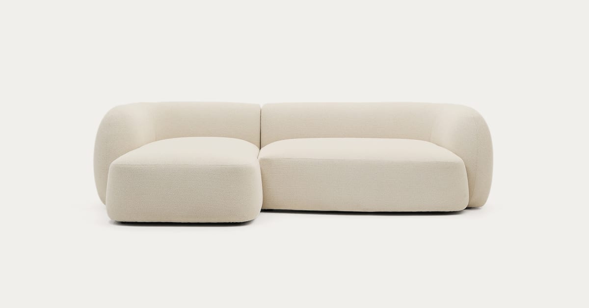 Divano modulare Martina 3 posti in ciniglia con chaise longue sinistra ...