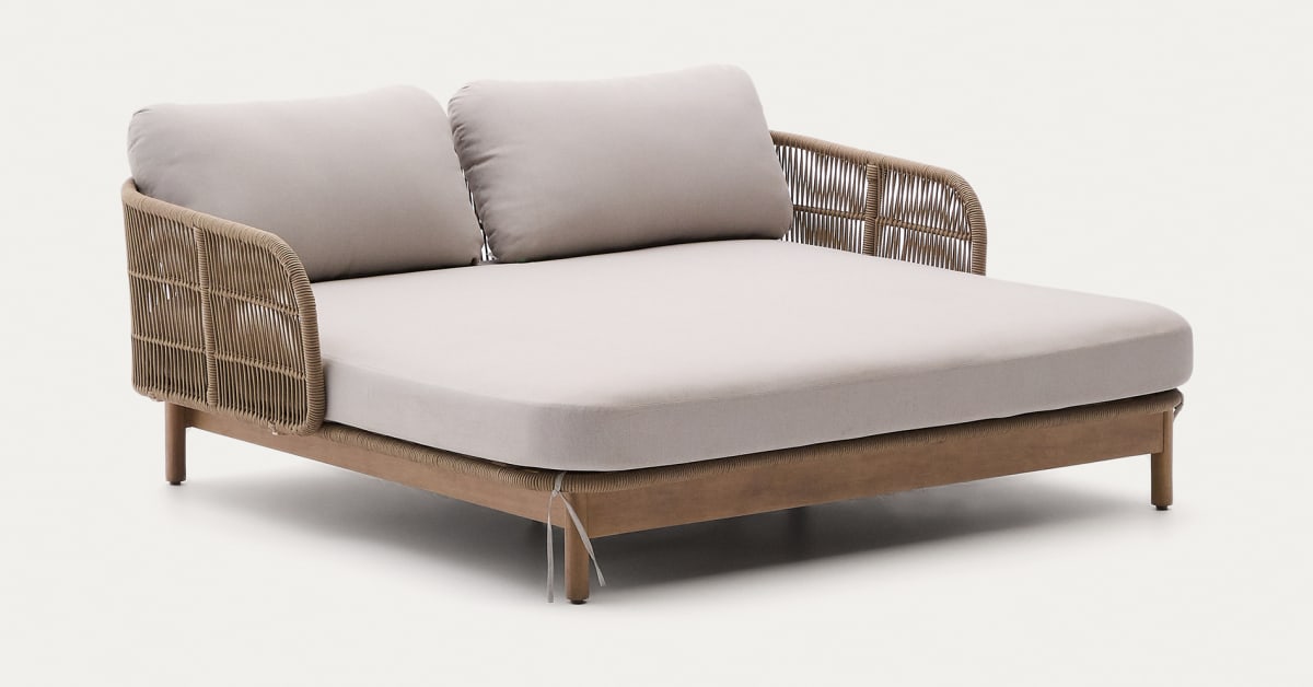 Transat double Catalina en corde beige et bois d’acacia FSC 100 % ...