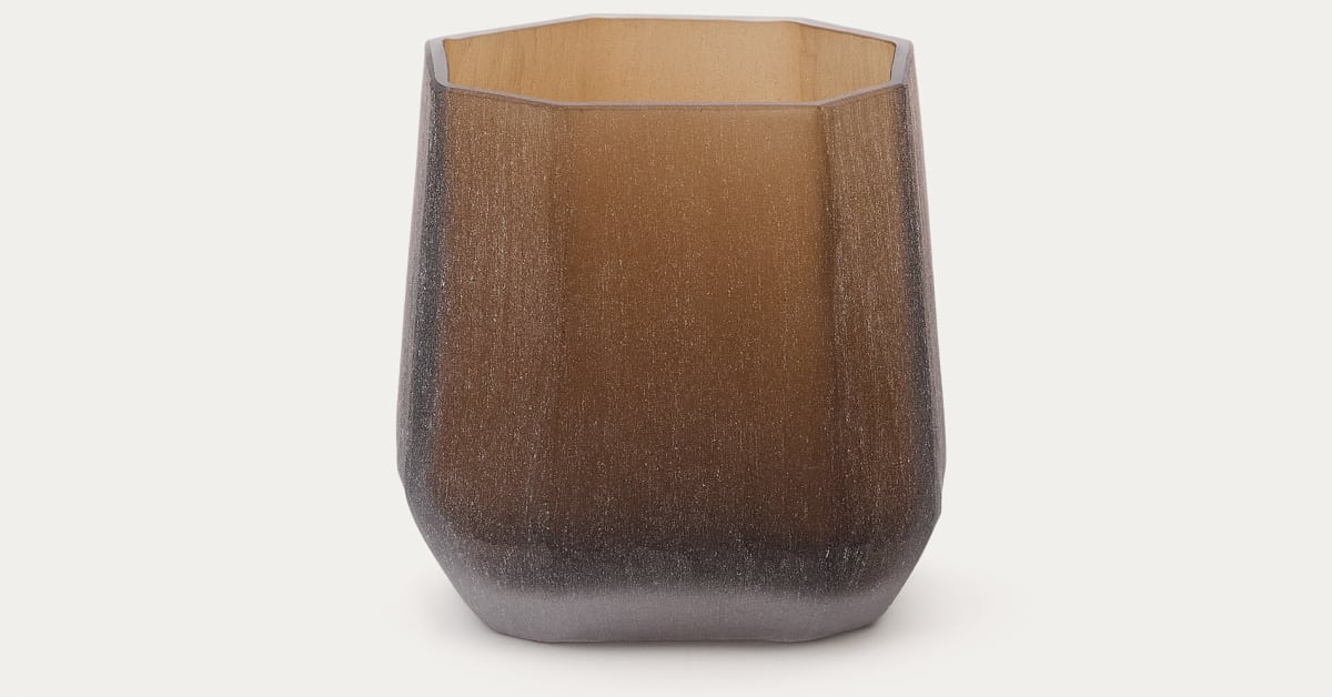 Vase Terrava en verre marron 17 cm | Kave Home France