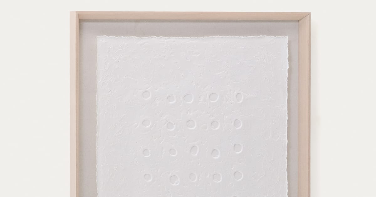 Olvin abstract picture on white recycled paper with hand-crafted ...