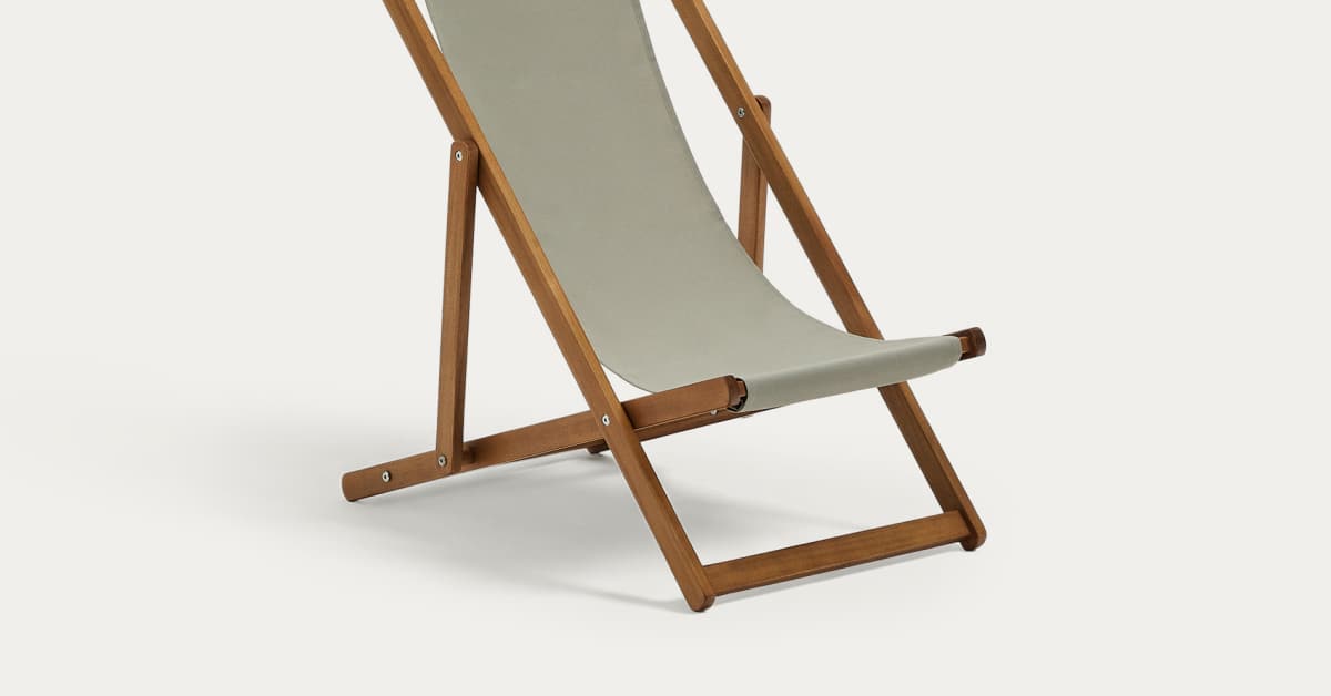 Transat d’extérieur pour enfant pliant Adredna vert en bois d’acacia ...