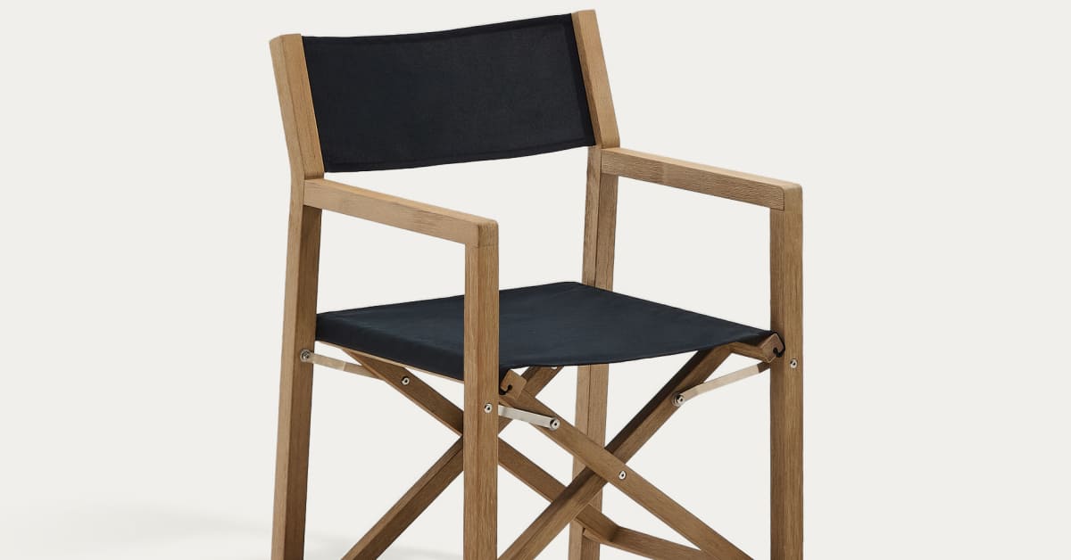 Silla plegable de exterior Vilara negro de madera maciza de acacia FSC ...