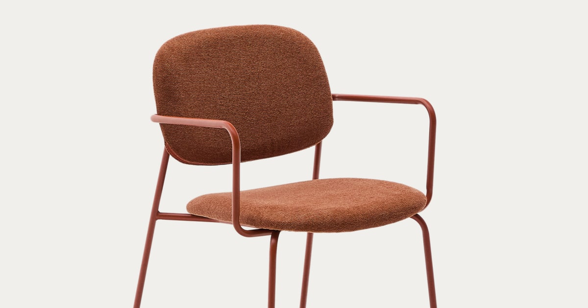 Chaise Meli en chenille terracota et structure métallique terracota FSC ...