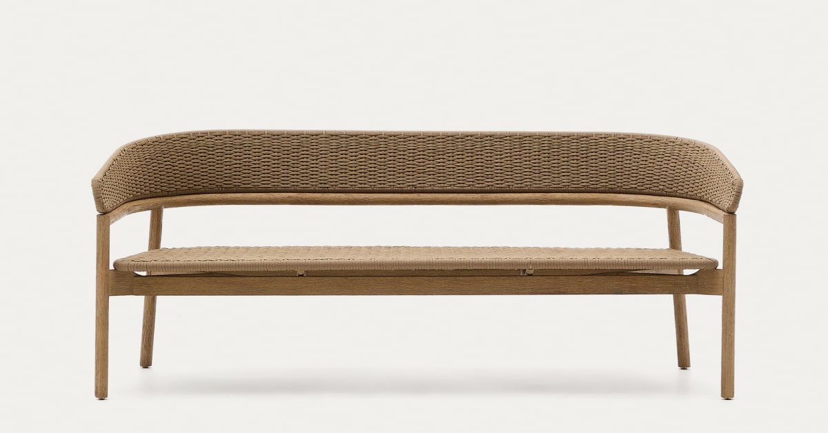 Sofà Arinella de 3 places de fusta massissa d'acàcia amb acabat en to ...