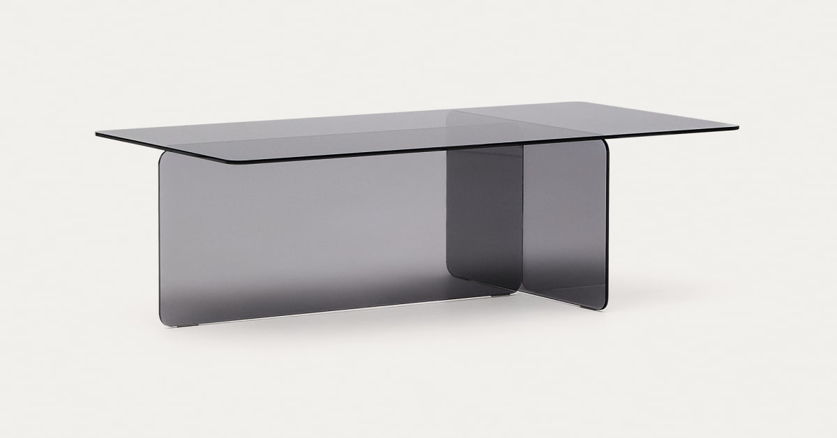 Zaren grey tempered-glass coffee table 120 x 60 cm | Kave Home Great ...
