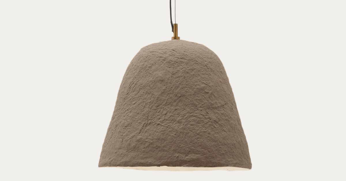 Lisora ceiling lamp in brown papier-mâché Ø35cm | Kave Home Italy