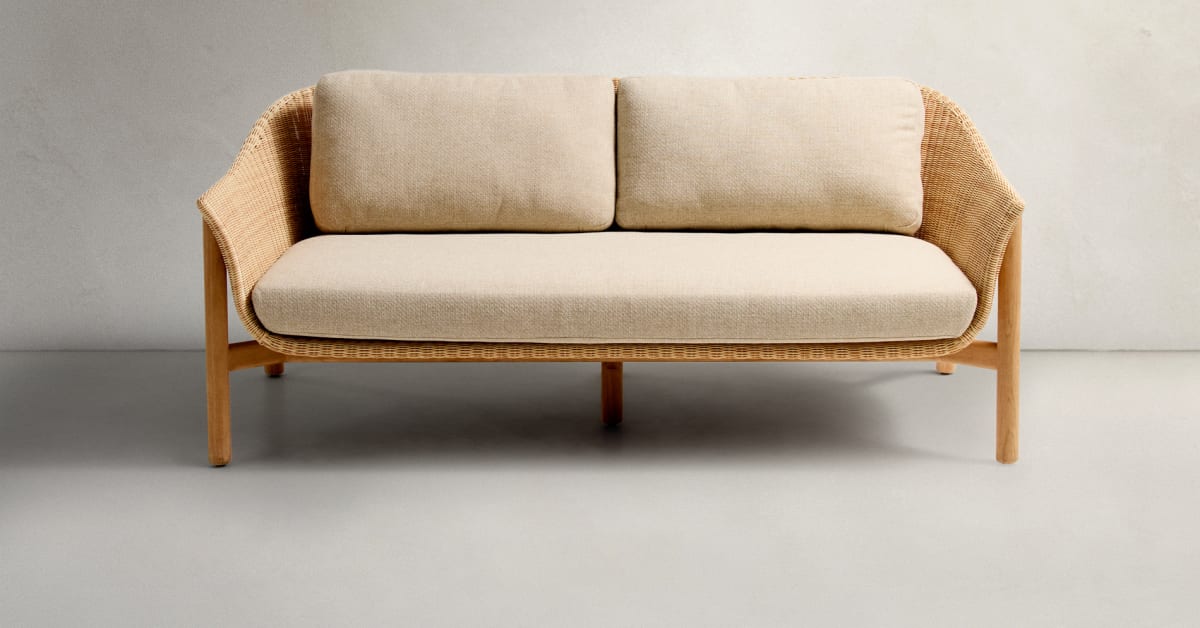 Galea 2-seater sofa in FSC 100% solid teak wood and synthetic rattan ...