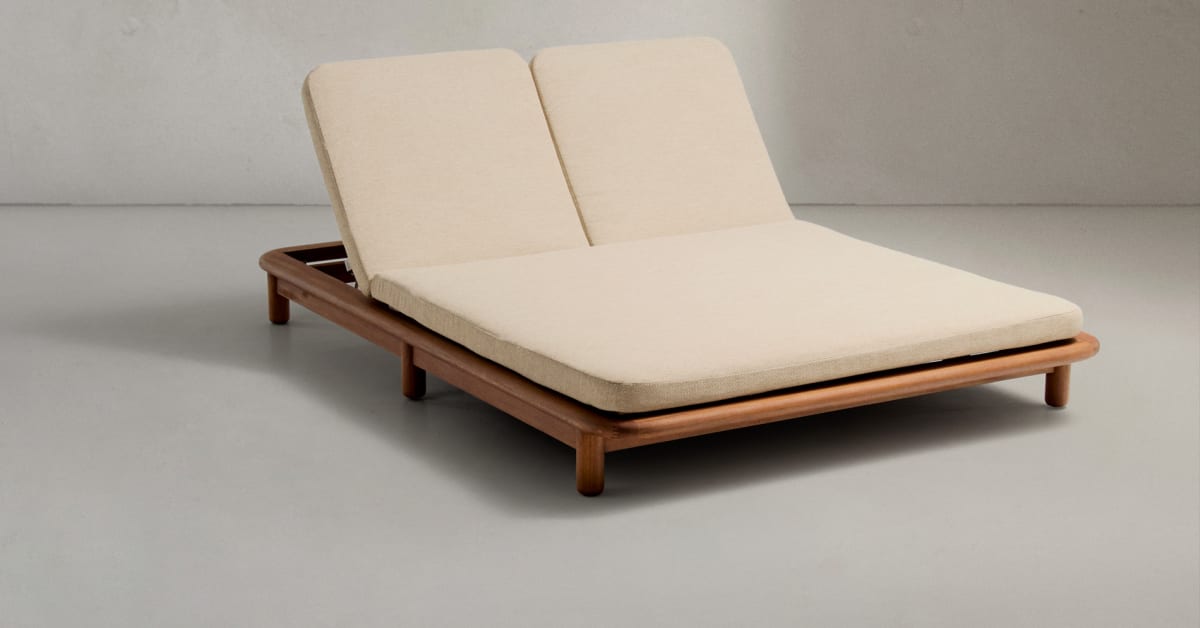 Transat double Turqueta en bois de teck FSC 100 % | Kave Home France