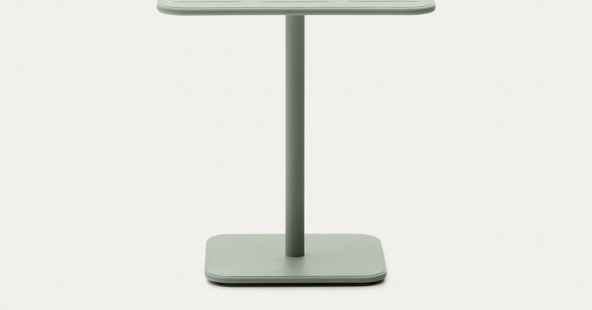 Table d’extérieur Brai en acier galvanisé turquoise 70 x 70 cm | Kave ...