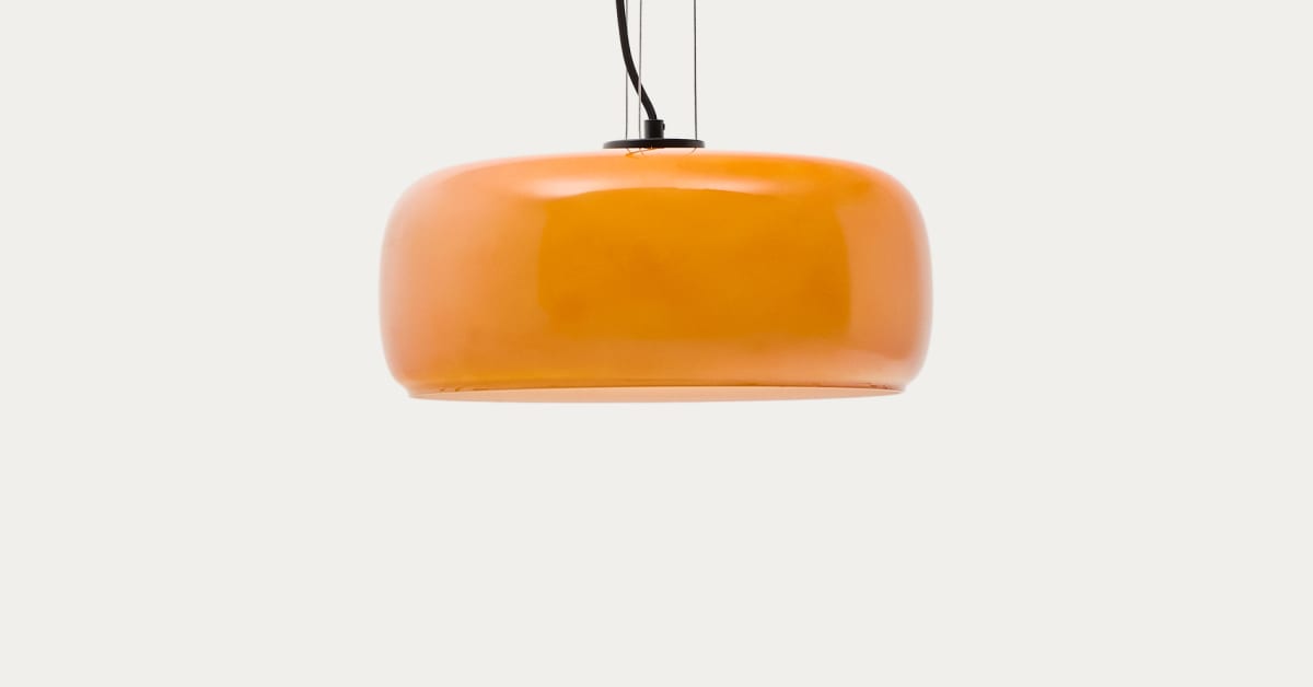 Plafonnier Reig en verre orange Ø 38 cm | Kave Home France
