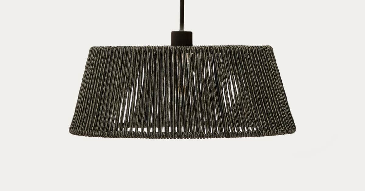 Αμπαζούρ για φωτιστικό οροφής Aldet μαύρο και πράσινο μαρμάρινο σκοινί ...