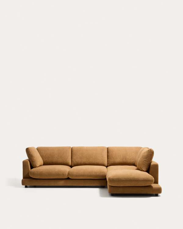 Gala 4-seater modular sofa with right end module in beige chenille FSC ...