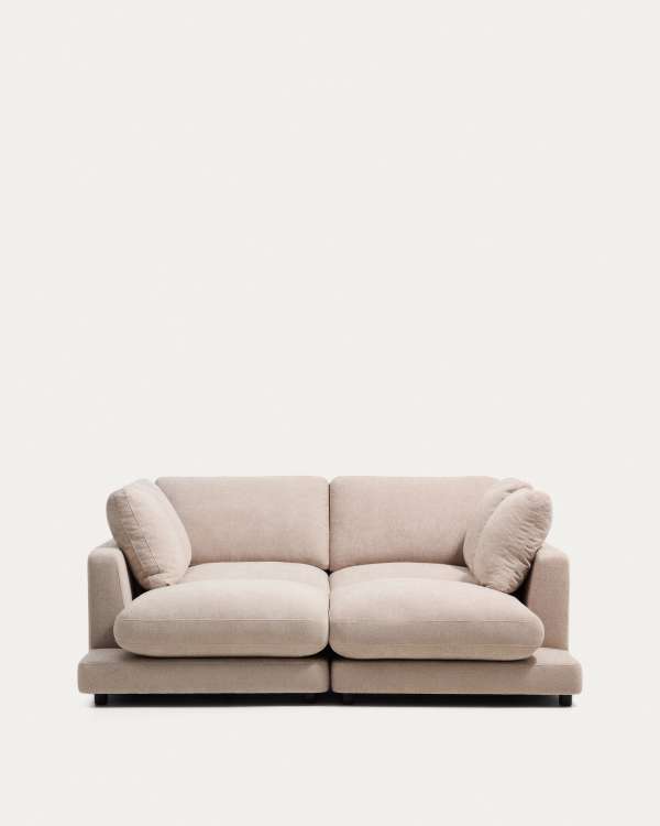 Gala 4-seater modular sofa with end module left side in beige micro ...