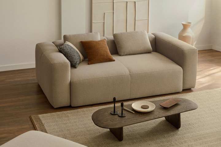 Blok brown chenille 4-seater corner sofa 290 x 290cm FSC Mix Credit ...