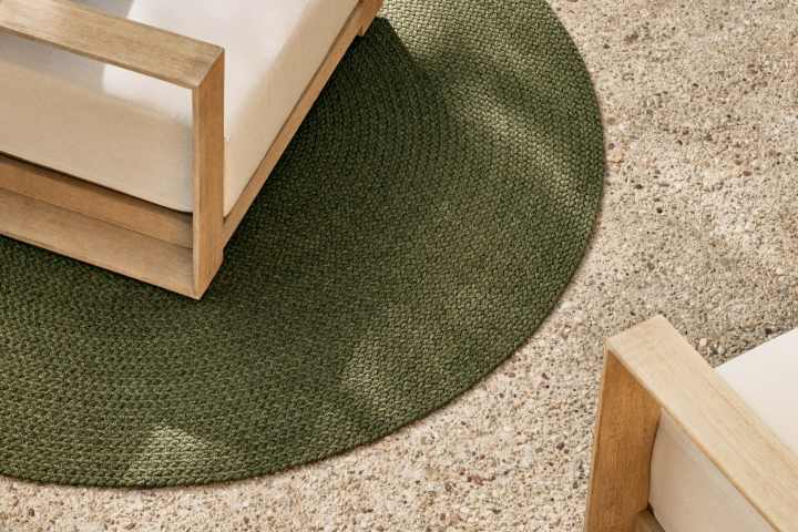 Rug Despas in synthetic fibers beige Ø150 cm | Kave
