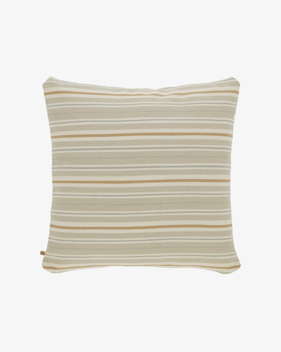 Sydelle Cushion Cover In Beige With Grey And Maroon Stripes 60 X 60 Cm