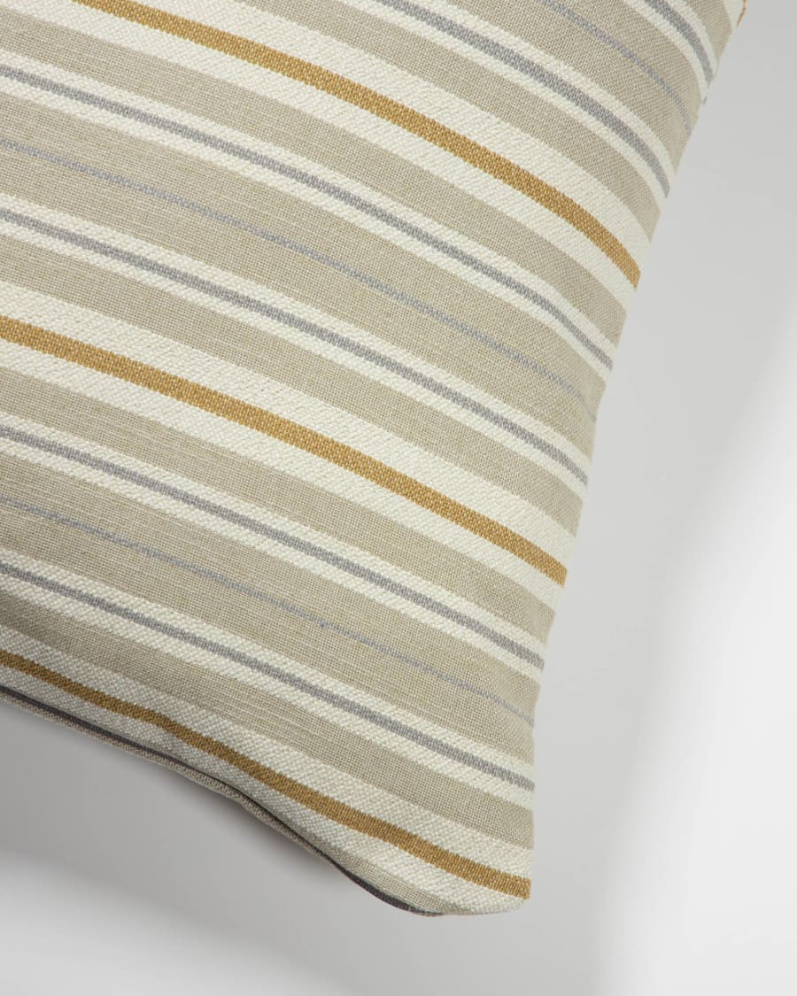 Sydelle Cushion Cover In Beige With Grey And Maroon Stripes 60 X 60 Cm