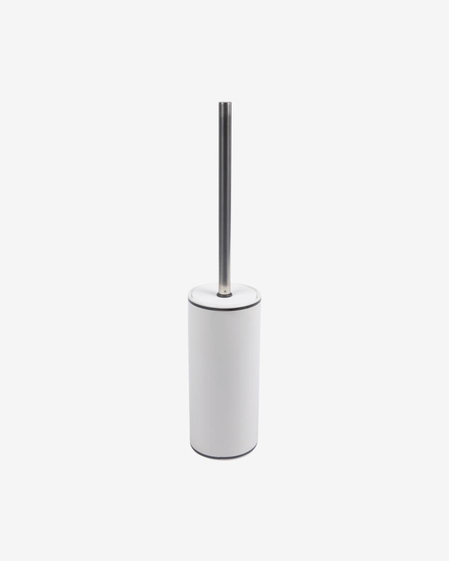 Arminda white ceramic toilet brush with black detail Kave Home Austria