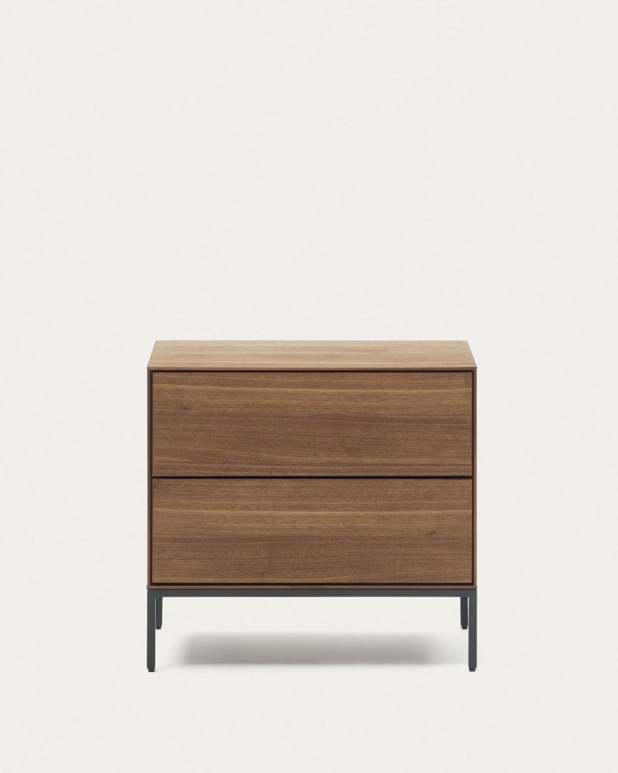 Walnut and black bedside table store