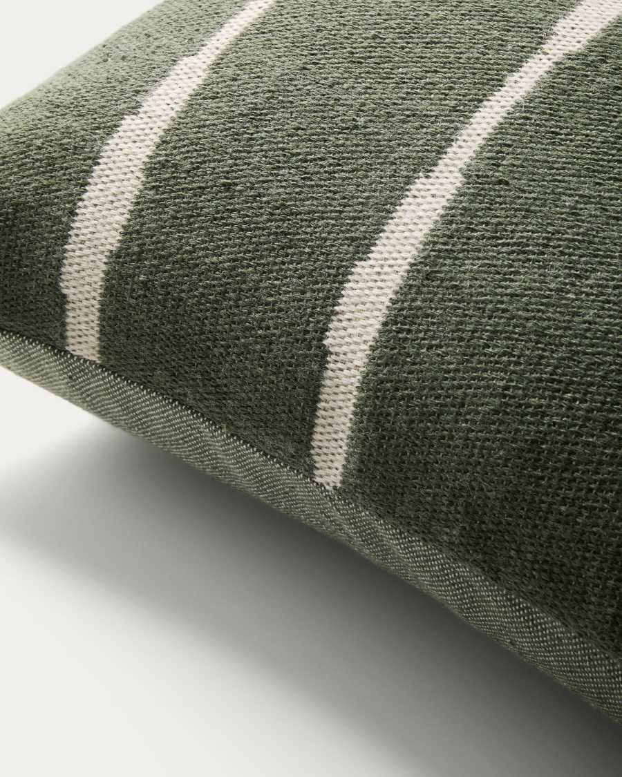 Housse de coussin de sol Daila avec motif ikat 100 % PET verte 70 x 70 ...