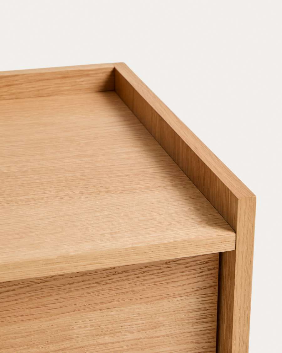 Onix bedside table 2 drawers oak veneer in a natural tone finish 60 x ...
