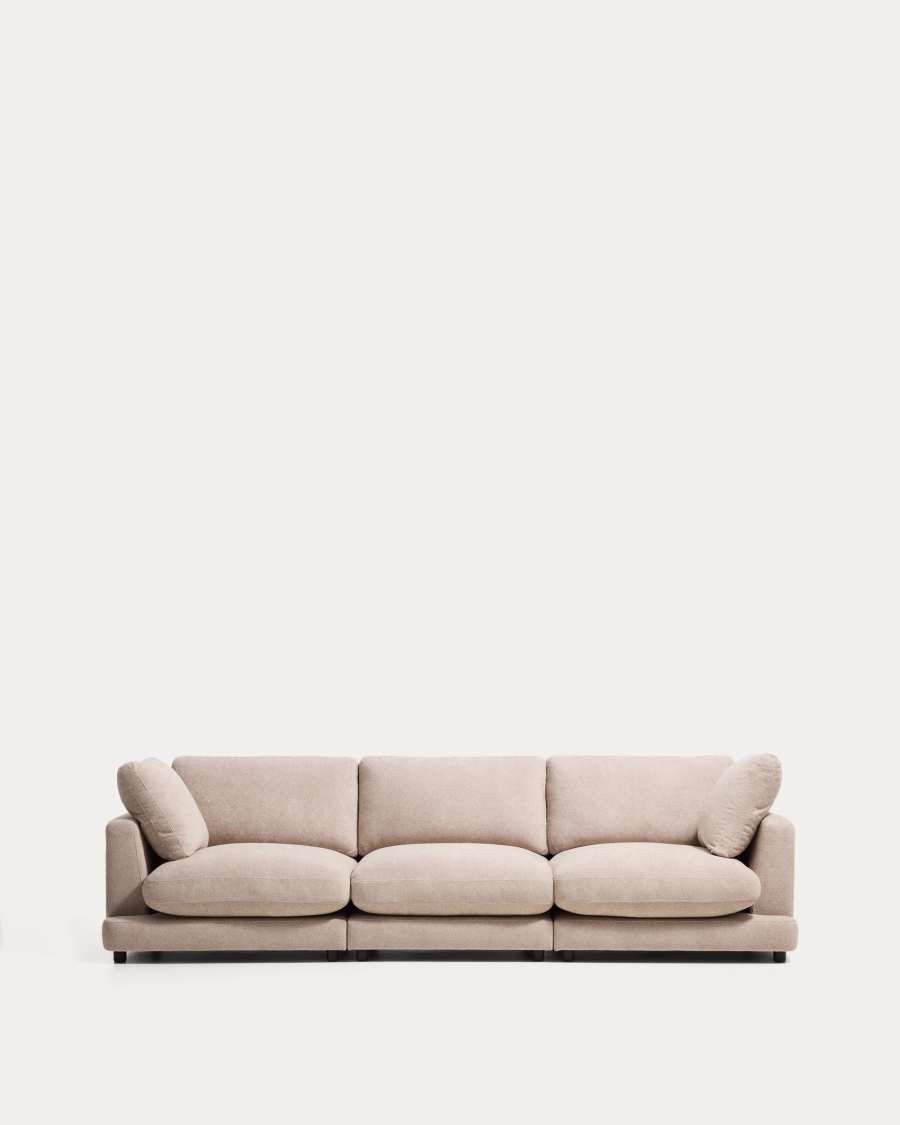 Sofá Gala 4 lugares de micro bouclé bege FSC Mix Credit 300 cm | Kave Home