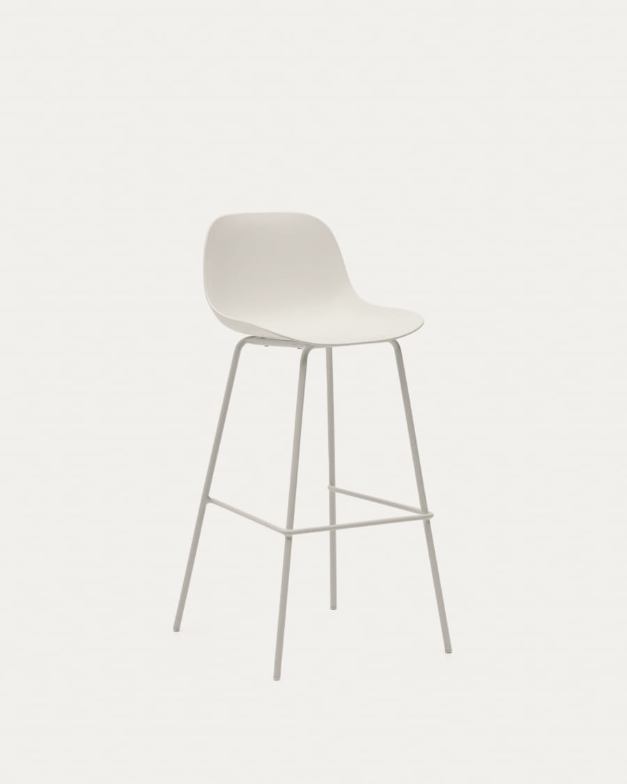 Altea beige stool with beige-finished steel legs 75 cm | Kave Home