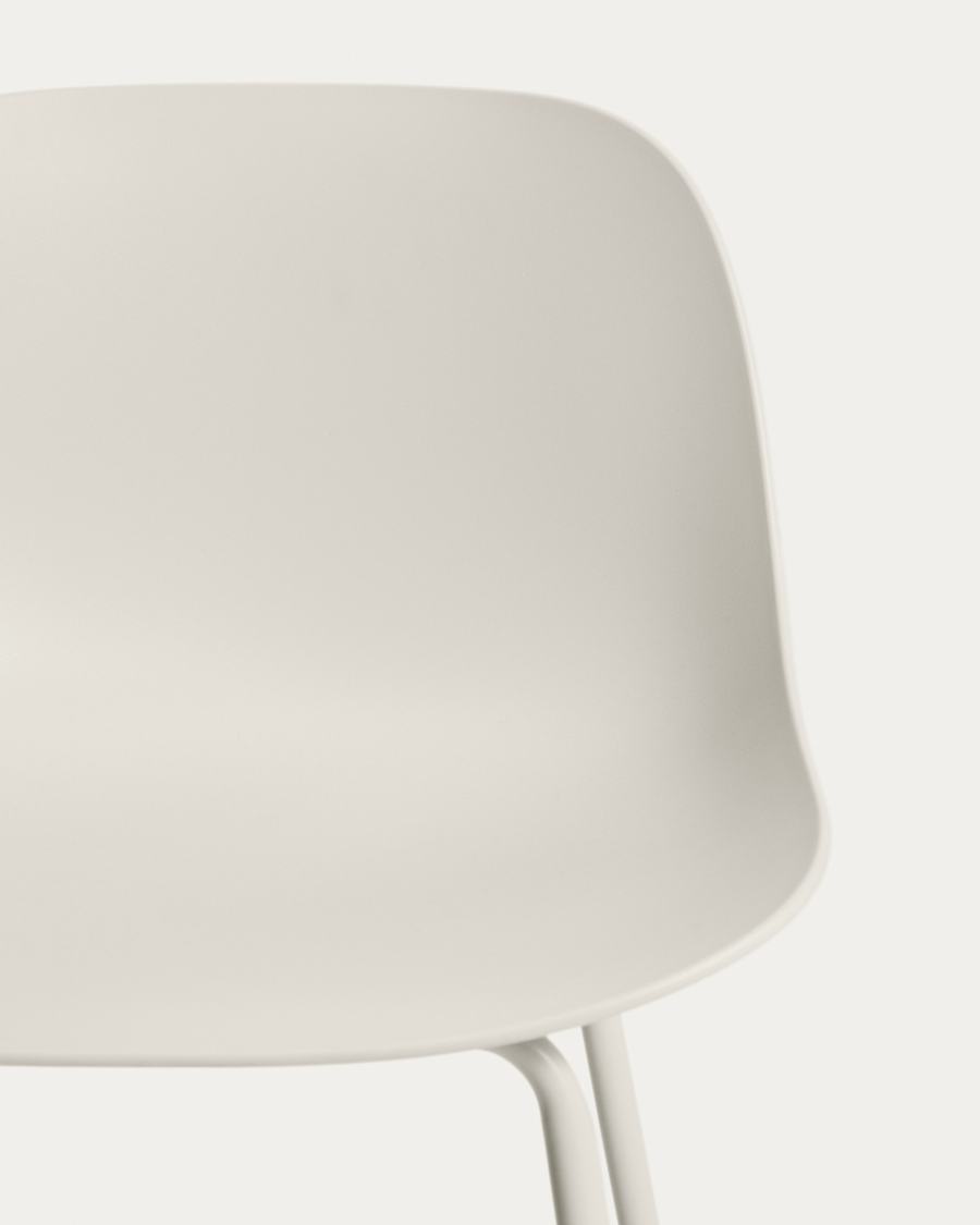 Altea beige stool with beige-finished steel legs 75 cm | Kave Home