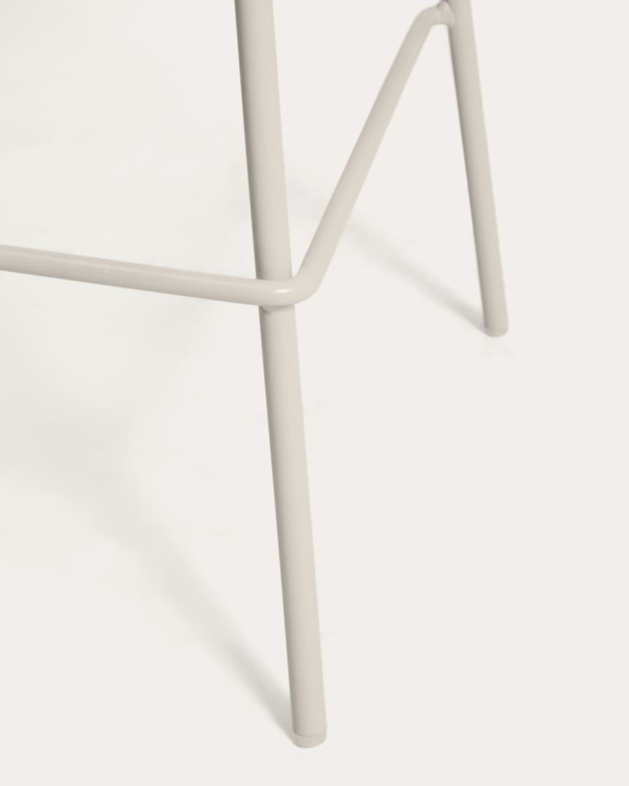 Altea beige stool with beige-finished steel legs 75 cm | Kave Home