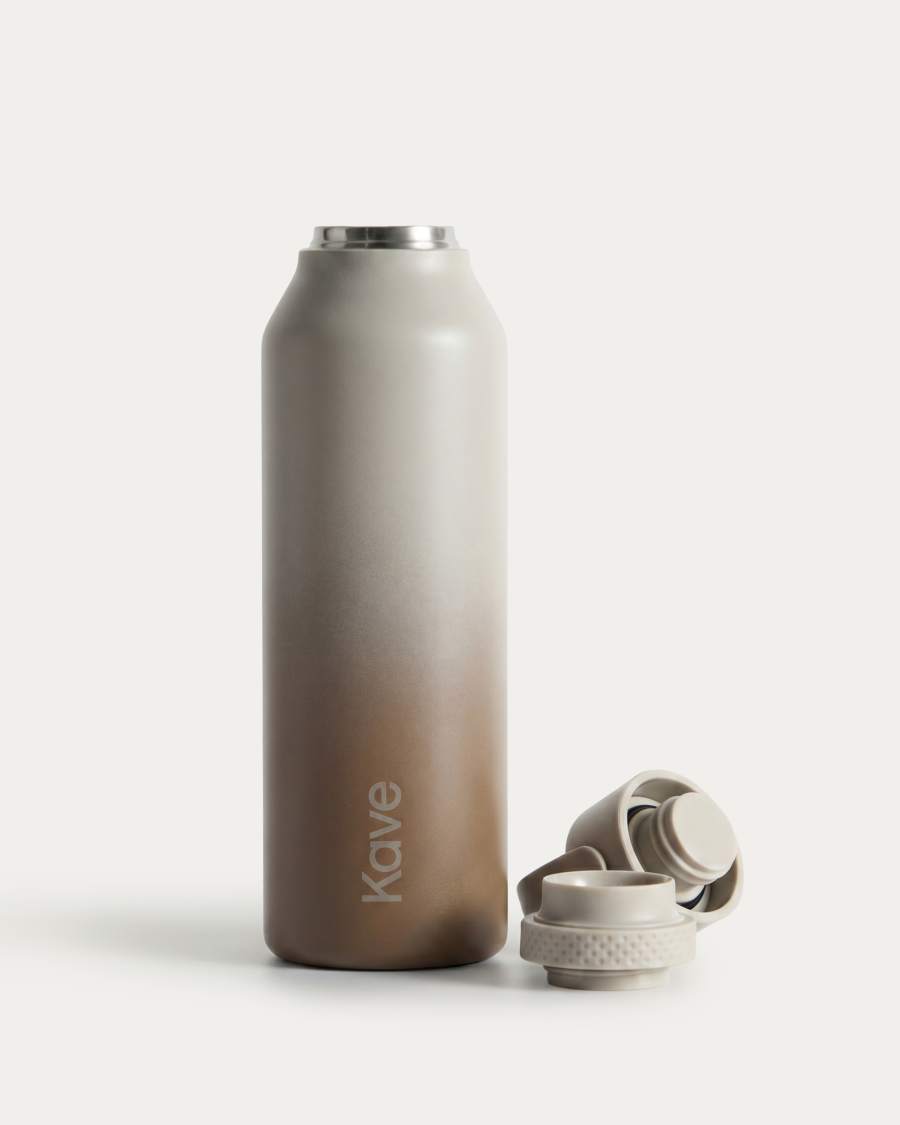 Ampolla tèrmica Aika beix i marró 600 ml | Kave Home