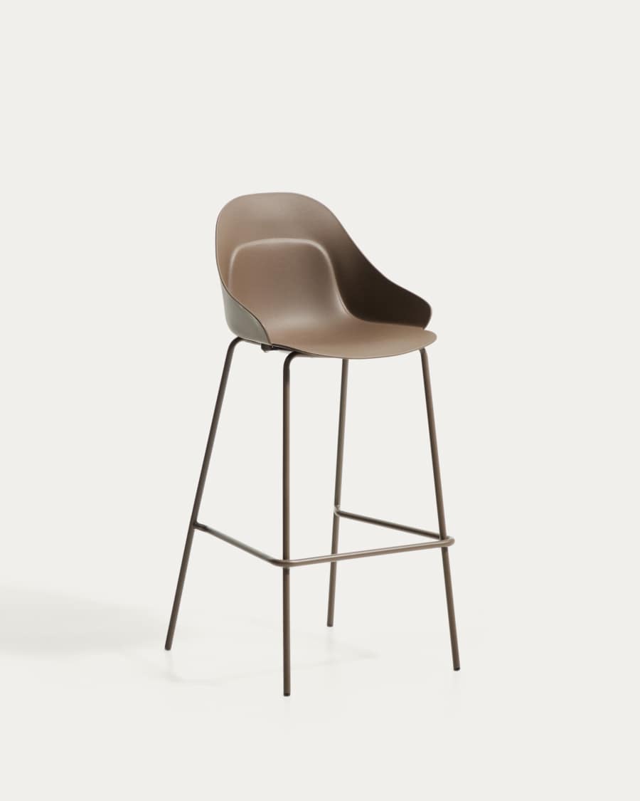 Hocker Sanile mit Stahlbeinen mit braunem Finish | Kave Home
