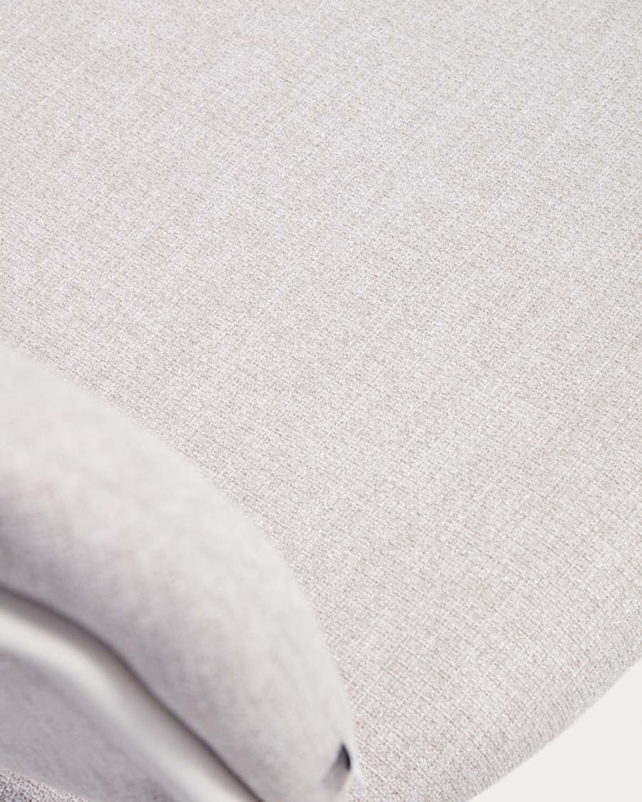Sedia impilabile Meli in ciniglia beige con gambe in metallo beige FSC ...
