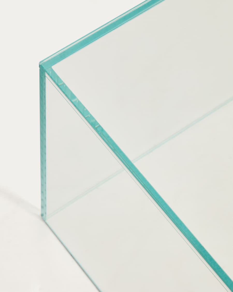 Orlia side table in clear tempered glass 50 x 50cm | Kave Home