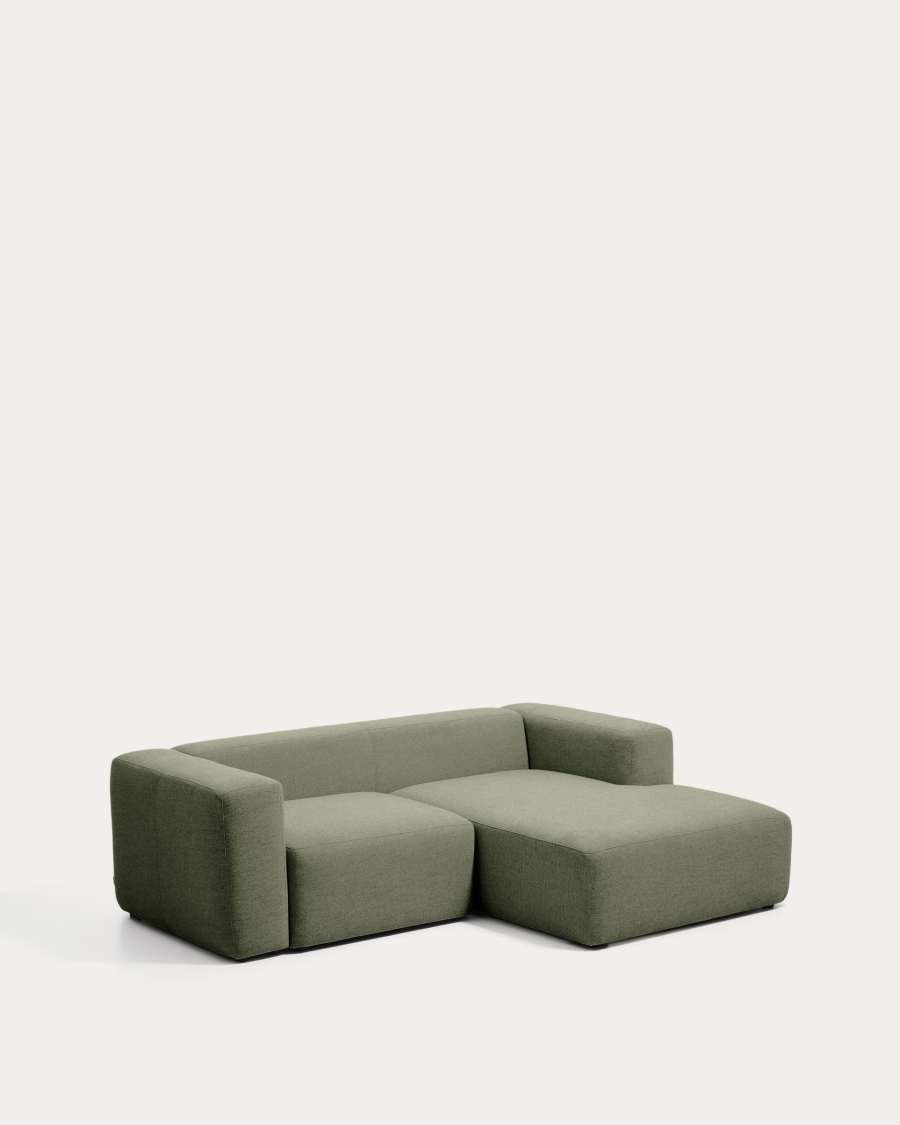 Blok 2-seater moss green chenille right chaise longue sofa 240cm FSC ...
