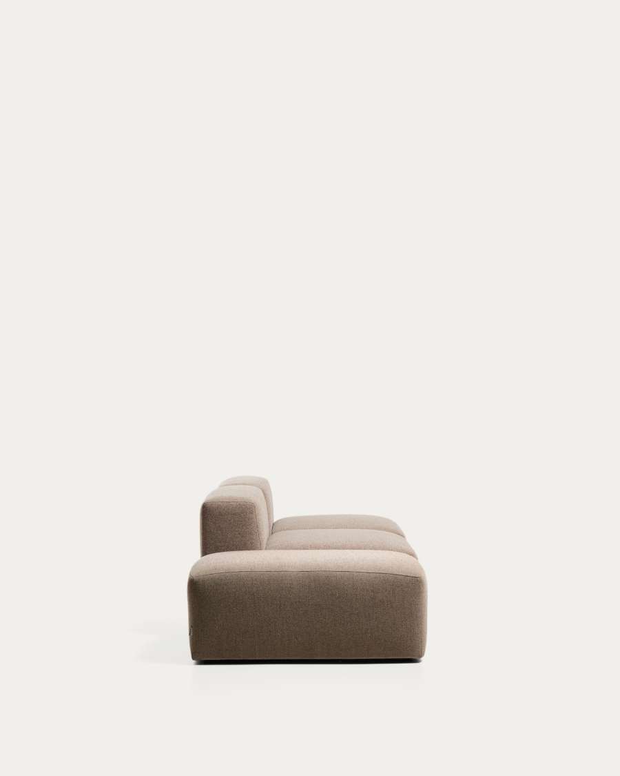 Blok 3-seater sofa with end pouffe in brown chenille 240cm FSC Mix ...