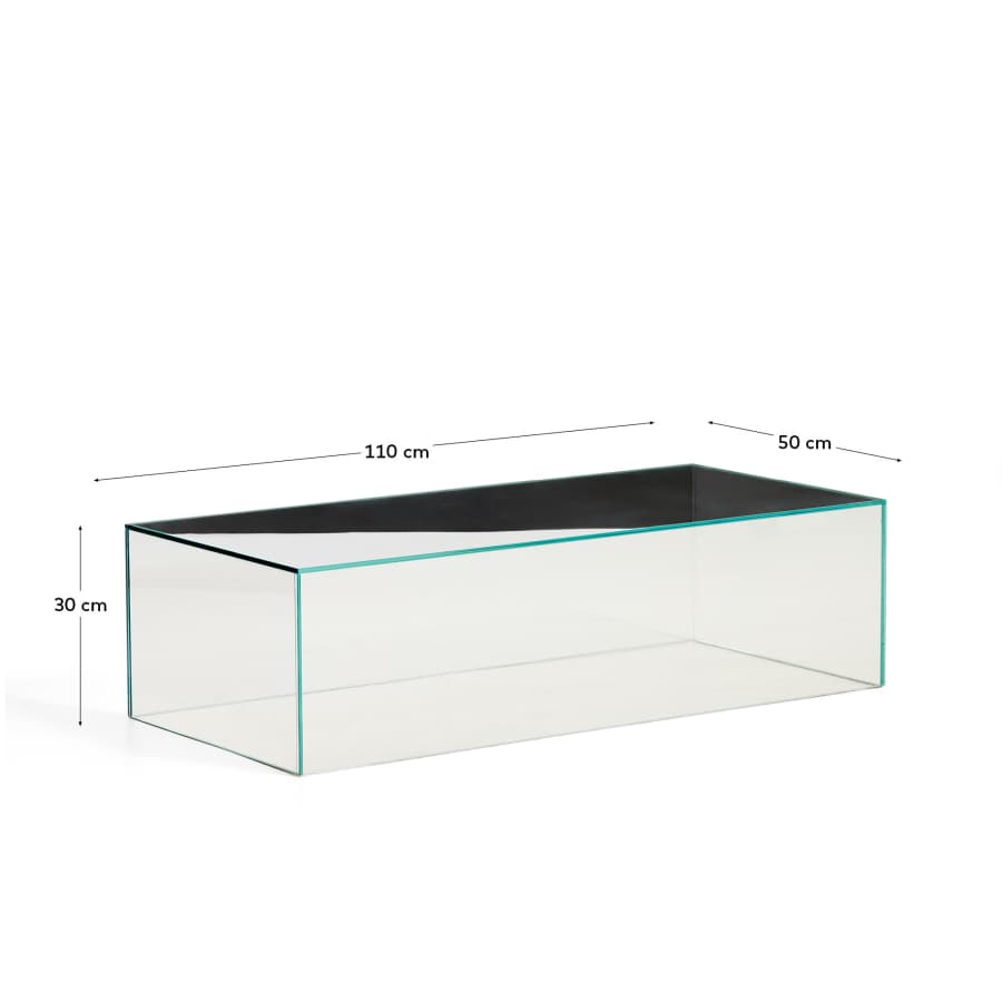Orlia coffee table in clear tempered glass 110 x 50cm | Kave Home