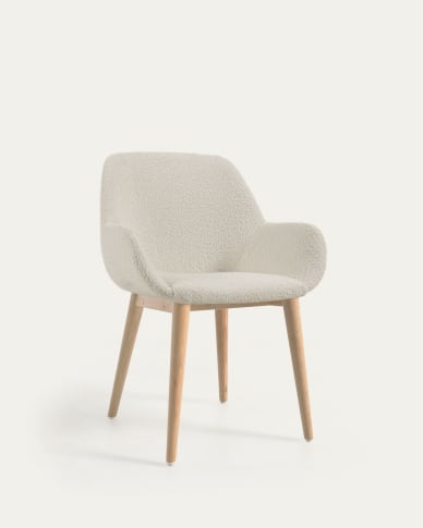 Konna chair in green with solid ash wood legs in a dark finish FR ...