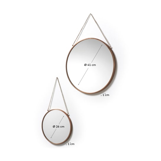 Icon set of 2 mirrors in steel Ø 41 cm / Ø 26 cm | Kave Home Great Britain